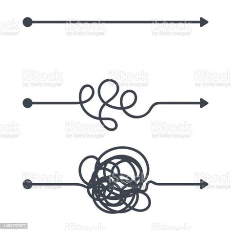 쉽고 혼란스러운 길 간단하고 어려운 화살표 개념 비즈니스 라인 전략 플랫 벡터 일러스트레이션 세트 가리키기에 대한 스톡 벡터 아트 및 기타 이미지 Istock