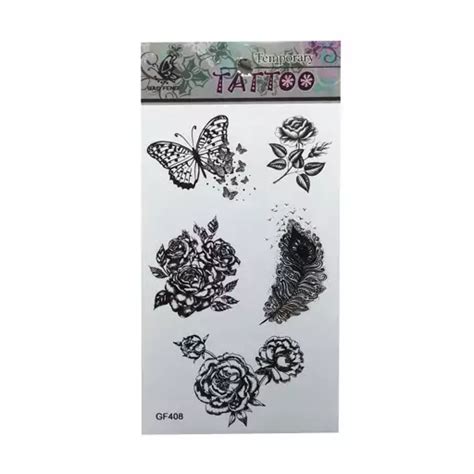 خرید و قیمت تتو موقت طرح پر و گل و پروانه 408 از غرفه اولدز باسلام