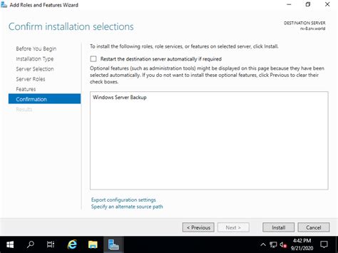 Windows Server 2019 Backup Install Server World