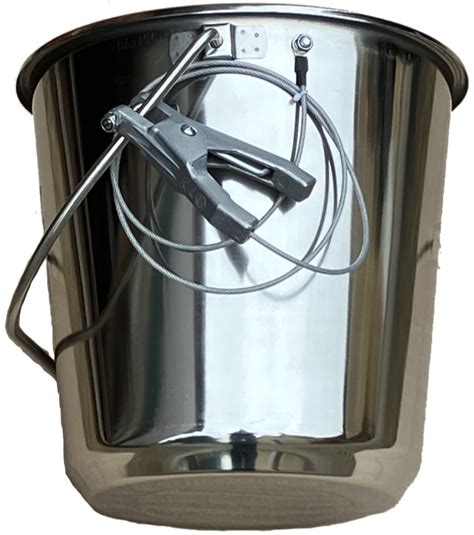 Fuel Sampling Bucket Stainless Steel Spun Fitted With Grounding Cable And Atex Clip 12l Fuel Sampling Bucket Stainless Steel Spun Fitted With Grounding Cable And Atex Clip 12l