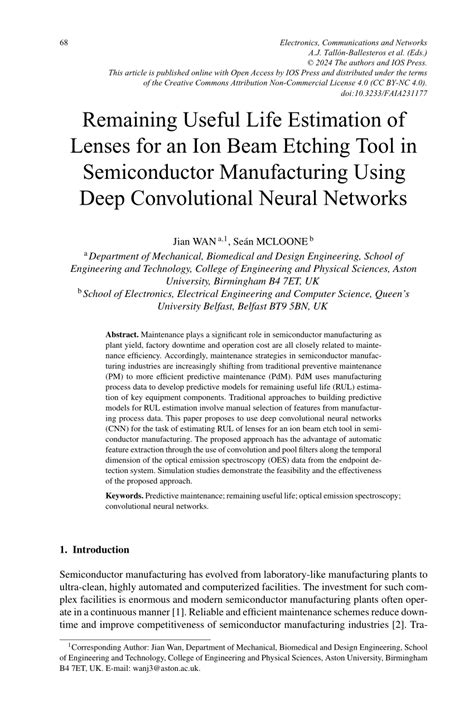 pdf remaining useful life estimation of lenses for an ion beam