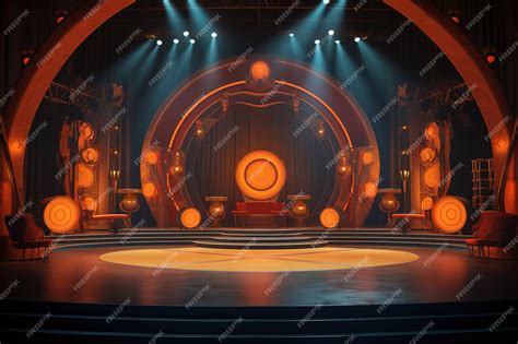 A Stage With A Circle On It And A Circle On The Bottom Premium Ai Generated Vector