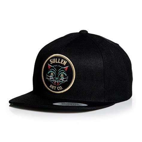 Black Cat Snapback Hat Sullen Art Collective