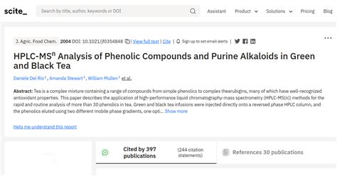 Hplc Ms N Analysis Of Phenolic Compounds And Purine Alkaloids In Green And Black Tea