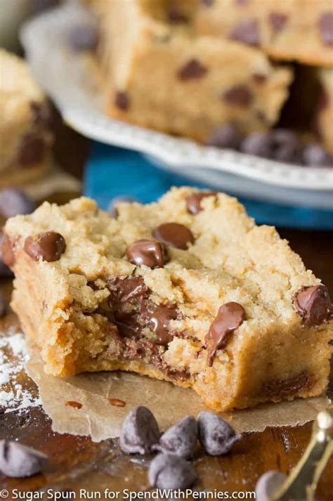 Peanut Butter Chocolate Chip Cookie Bars Spend With Pennies Blogl