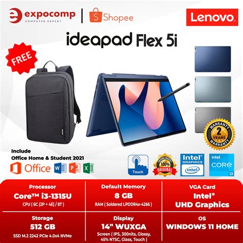 Jual LENOVO IDEAPAD FLEX 5i 14IRU8 CORE I3 1315U 8GB 512GB W11 OHS TOUCH Shopee Indonesia