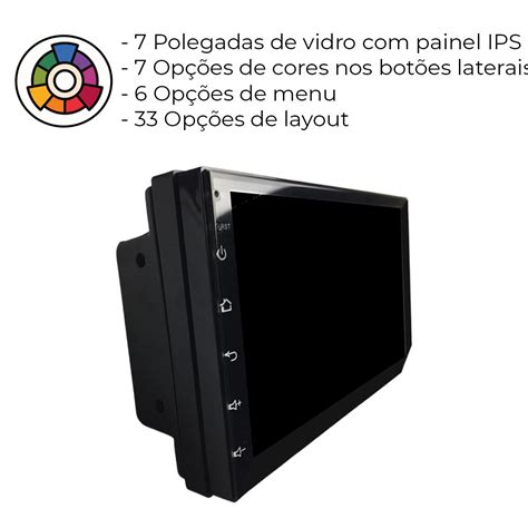 Central Multimídia Android 7 Polegadas Com Wi Fi Gps Espelhamento Celu Auto Equip
