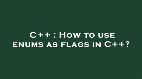 C How To Use Enums As Flags In C YouTube
