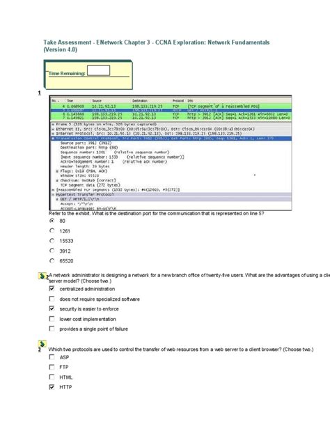 Take Assessment Enetwork Chapter 3 Ccna Exploration Network Fundamentals Version 4 0