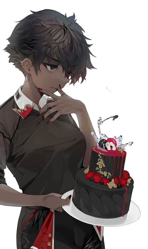 Happy Anime Girl With Black Hair