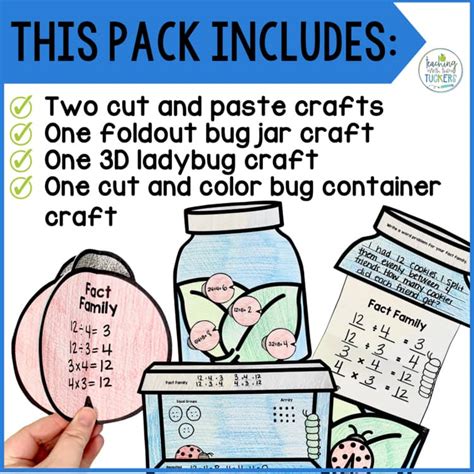 Division Strategies Craft Third Grade Math Craftivity Array Equal