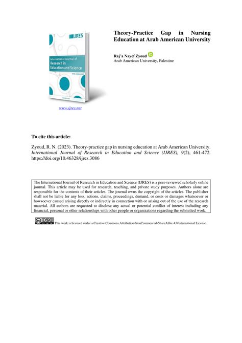 pdf theory practice gap in nursing education at arab american university