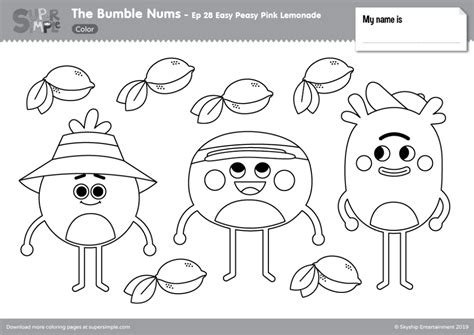 Nums Bumble Gruff Supersimple Sketch Coloring Page