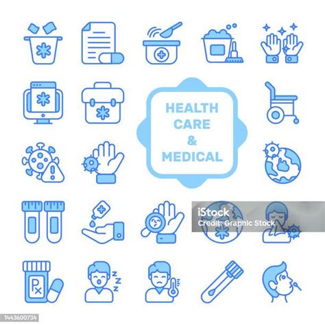 의료 및 건강 관리 벡터 아이콘의 집합입니다 프리미엄 품질의 기호 모바일 개념 및 웹 앱을 위한 의학 및 건강 요소 간호사에 대한 스톡 벡터 아트 및 기타 이미지 Istock