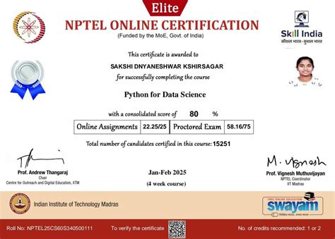 python datascience nptel silvercertification learningneverstops