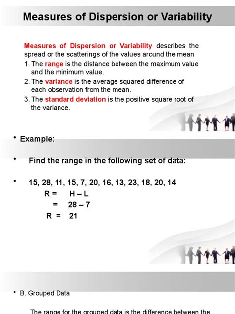 Measures Of Dispersion Or Variability Range Variance Standard Deviation Pdf Standard
