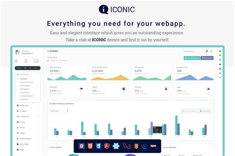 Iconic Admin Dashboard Template Html Reactjs Angular Laravel Boiler