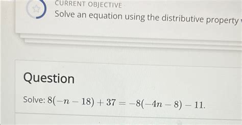 Solved Current Objectivesolve An Equation Using The