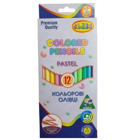 Олівці кольорові Class 12 кол 1712c Pastel трикутні 1 12 240 — ціна 38 грн у каталозі Олівці