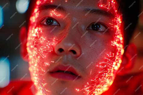 Cyber Tech Hybrid Interface Cognitive Fusion Cyber Mind And Brain Signal Portrait Of A Man With