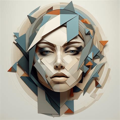 Premium Ai Image Woman Head Created Of Geometric Forms