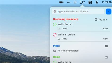 the reminders menu bar app lets you use apple reminder from the mac