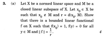 Solved Let X Be A Normed Linear Space And M Be A Closed Chegg Com