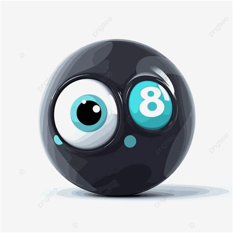8 Ball Vector Sticker Clipart 8 Ball With Large Eyes Cartoon Sticker Clipart Png And Vector