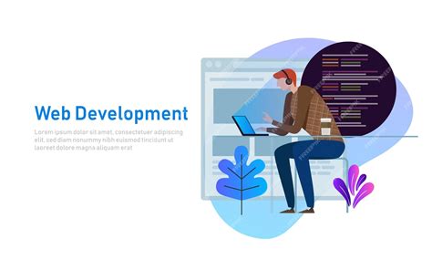 Premium Vector Person Programmer Working With Program Code On Screen