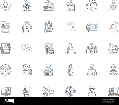 Project Office Line Icons Collection Collaboration Planning
