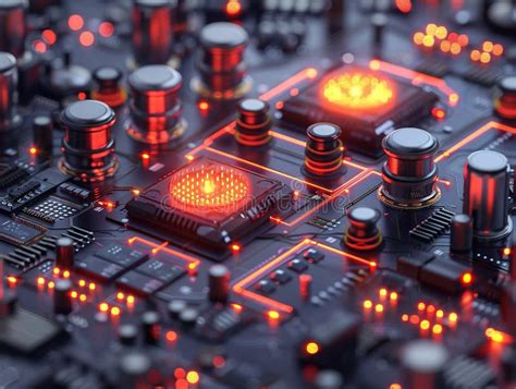 Semiconductor Industry Conception Hightech Computer Board With Chip Circuit Board Cpu Processor