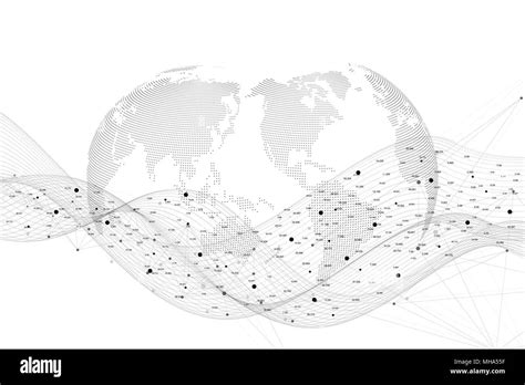 Vector Abstract Background With Dynamic Waves Dot And Lines Dynamic