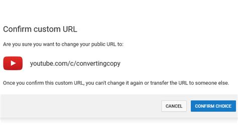 How to Get a Custom YouTube URL - Converting Copy