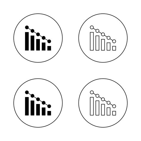 Decrease Bar Chart Icon Set On Circle Line 51434340 Vector Art At Vecteezy