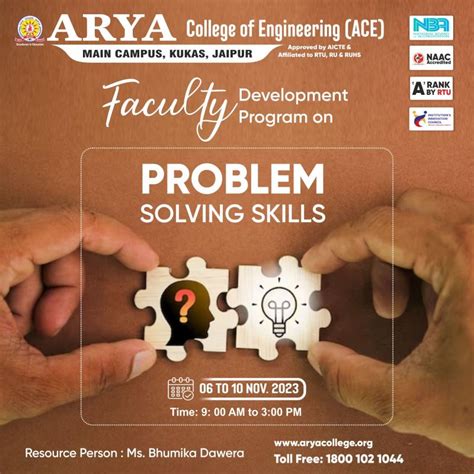 Arya Group Of Colleges Jaipur On Linkedin Fdp Facultydevelopmentprogram Problemsolvingskills