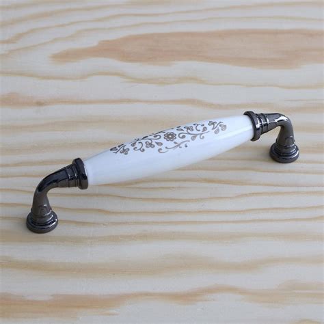 Gerçek Porselen Beyaz Füme 128 Mm Kulp Çekmece Mobilya Mutfak Kulpları Kulbu Dolabı Dolap Kulpu