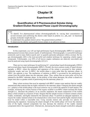 Lab Report Experiment Using Hplc To Separate A Pharmaceutical Mixture Abstract In This