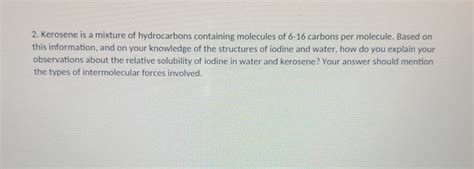 Solved Kerosene Is A Mixture Of Hydrocarbons Containing