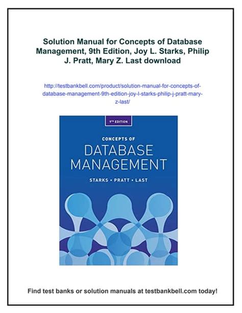Solution Manual For Concepts Of Database Management 9th Edition Joy L Starks Philip J Pratt