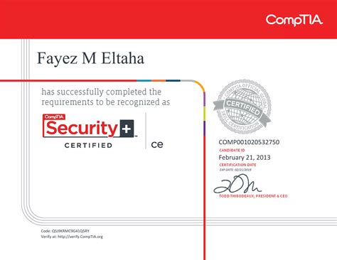 Comptia Security Ce Certificate Pdf