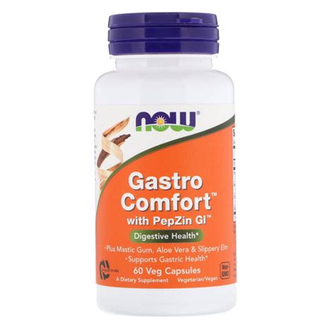 NOW Gastro Comfort with PepZin Gl, Гастрокомфорт - 60 капс (685 мг ...