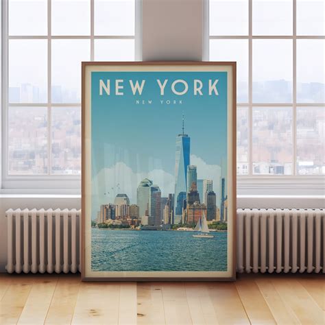 New York City Skyline Poster Print Nyc Wall Art Print Home Decor