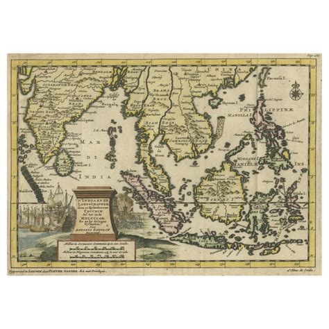 Striking Antique Map Centered On The Malay Peninsula For Sale At 1stdibs