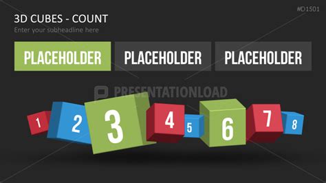 Cubes With Numbers PowerPoint Template