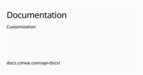 Customization Convai Documentation