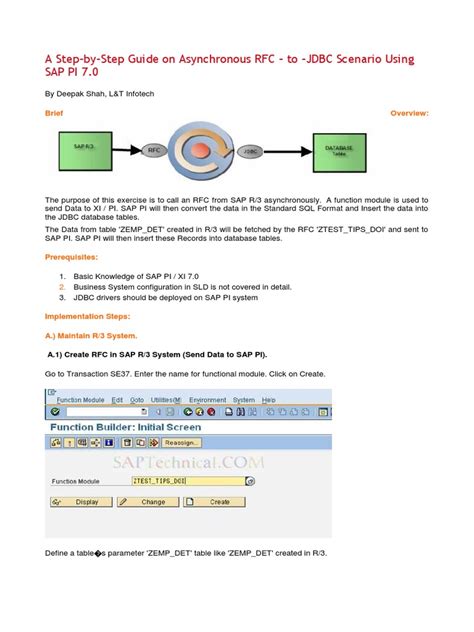 Is A Step By Step Guide On Asynchronous Rfc To Jdbc Scenario Using