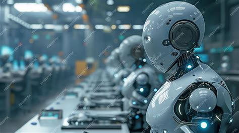 Premium Photo A Futuristic Workspace Including Aipowered Equipment And Robotic Assistance