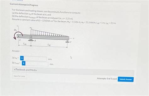 Solved For The Beam And Loading Shown Use Discontinuity
