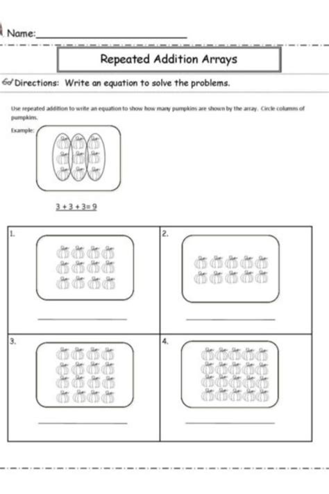 Repeated Addition Array Worksheets Array Worksheets Repeated Addition Worksheets