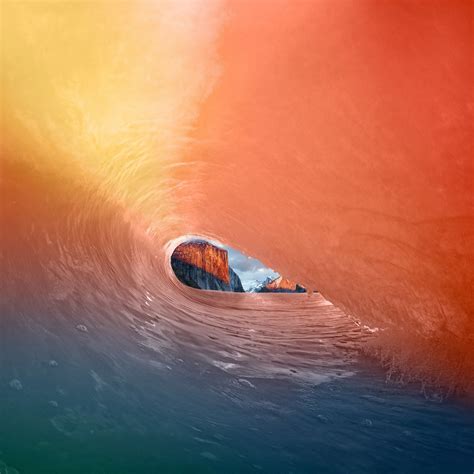Apple Osx Yosemite Wave Red Rainbow Sea Ipad Air Wallpapers Free Download